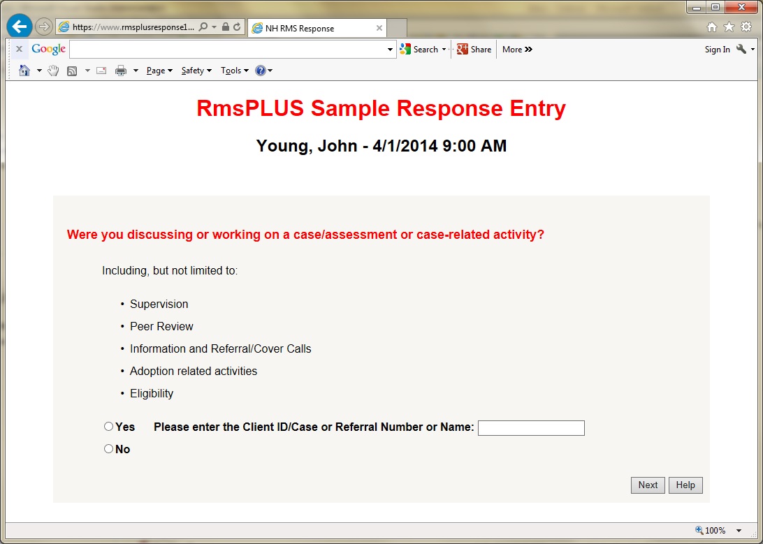 NH DCYF RMS Training